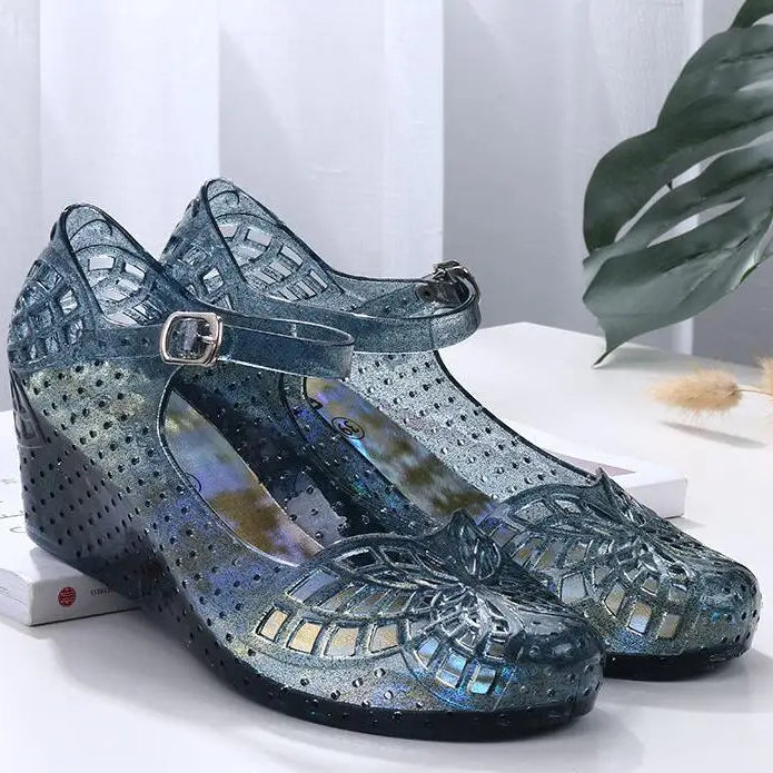 Sandale Meduse Souple avec Talon Compensé – SANDALE.CO